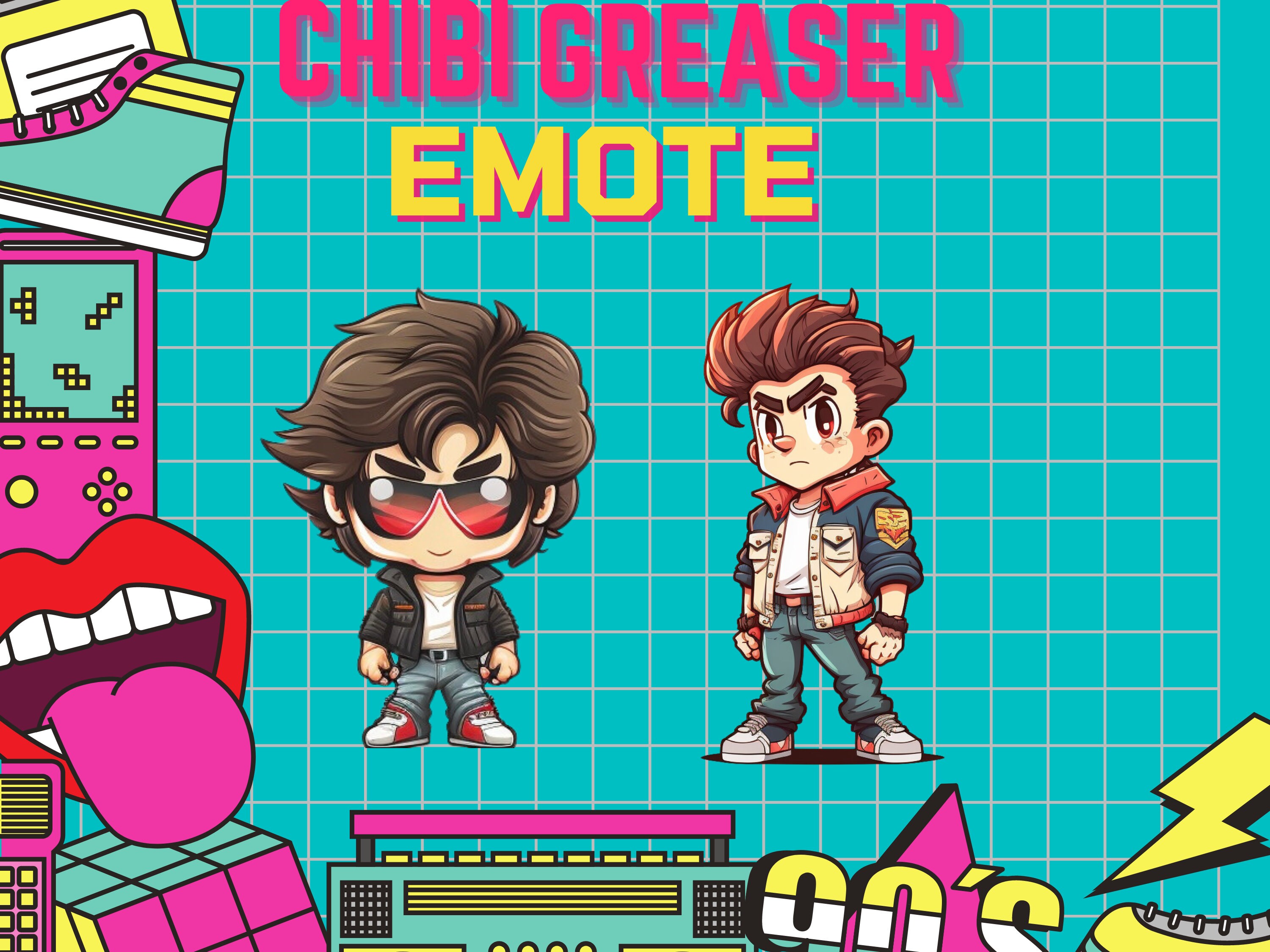 Cute Chibi Greaser Emote Collection Twitch & Discord | Channel Points ...