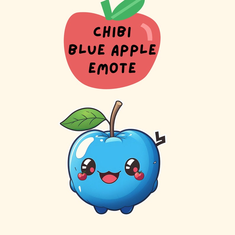 Chibi Blue Apple Emotes Twitch, Discord, Kick, Streamer, Emoji, Stream ...