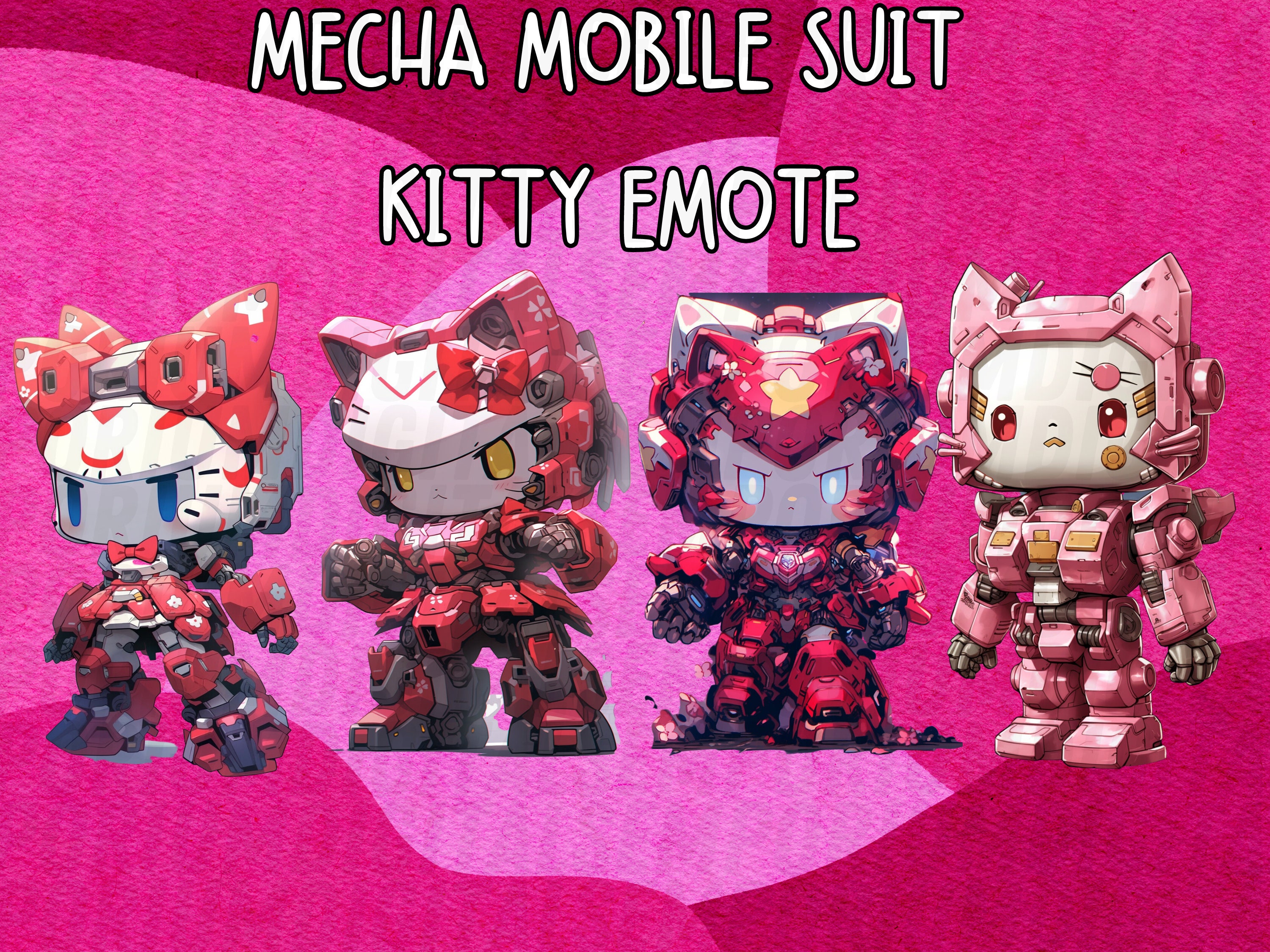 Mecha Mobile Suit Gundam Kitty Emote Collection Twitch & Discord ...