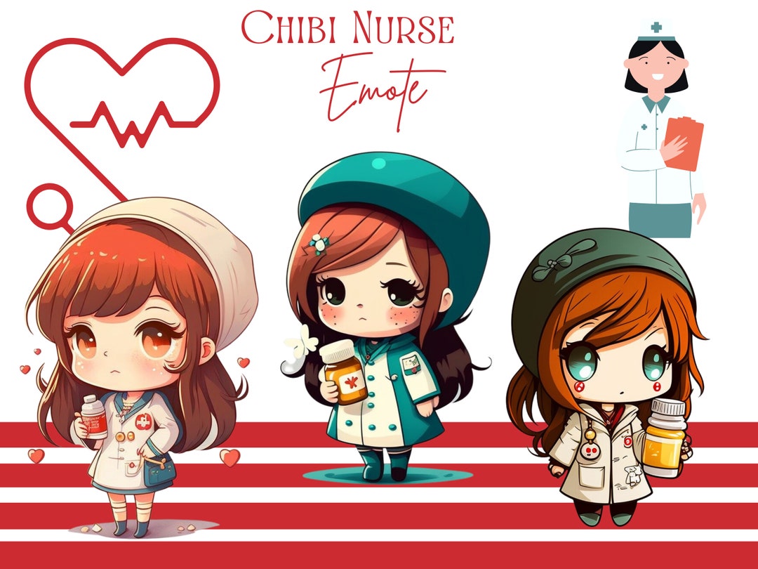 Chibi Nurse Emotes Twitch, Discord, Channel Point, Streamer, Emoji ...