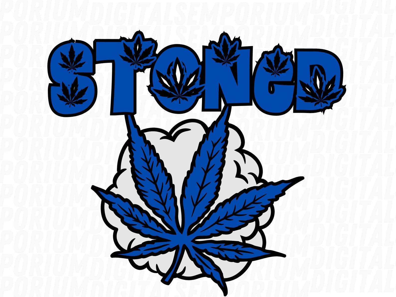 Blue Stoned Twitch Emote Weed Emote, Marijuana Emote, Cannabis Emote ...