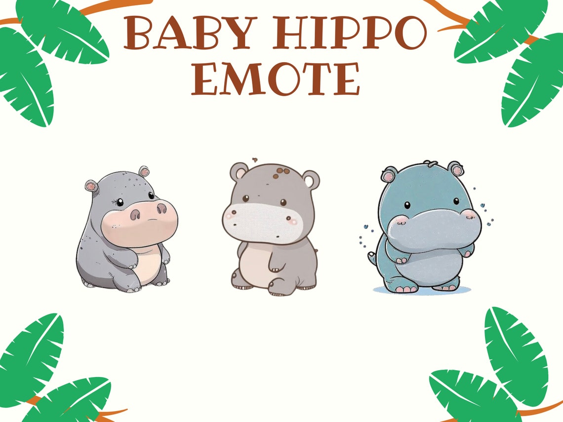 Cute Chibi Baby Hippo Emote Collection Twitch & Discord | Channel ...