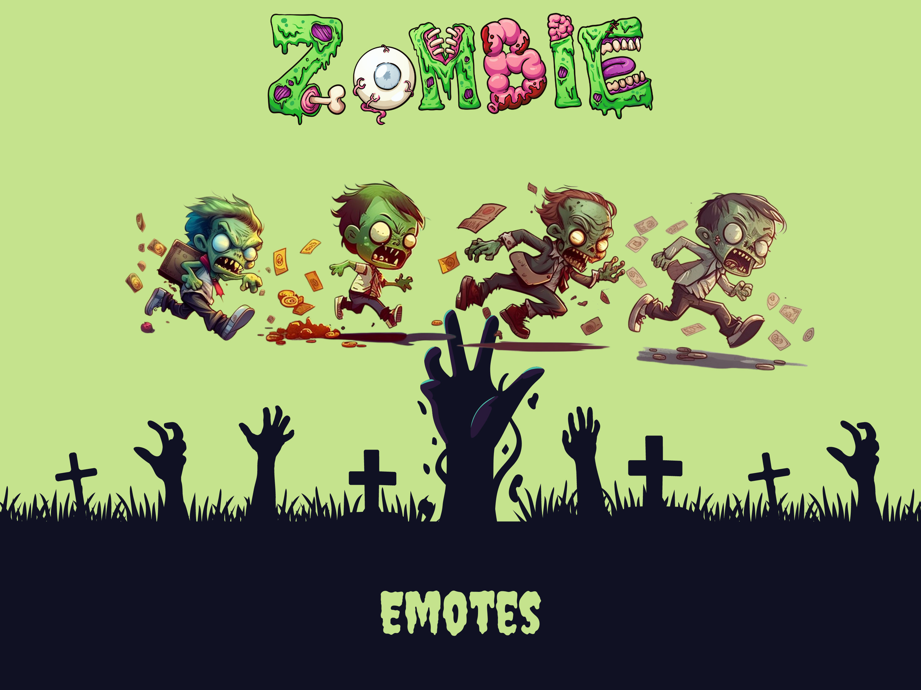 Zombie Chasing Money Twitch Emotes Twitch & Discord | Channel Points ...