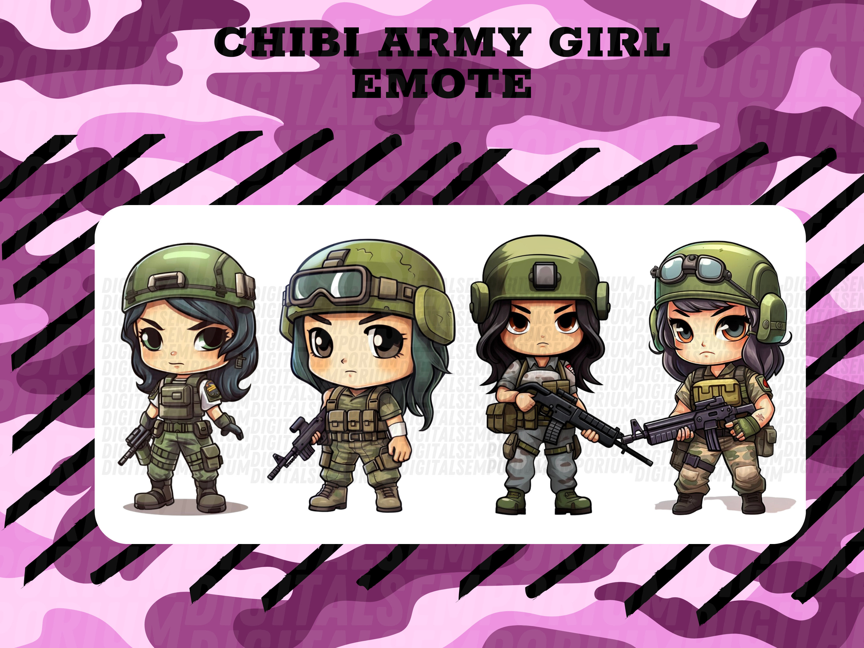 Chibi Army Girl Emote, Navy Emote, Marine Emote, Serve and Protect ...