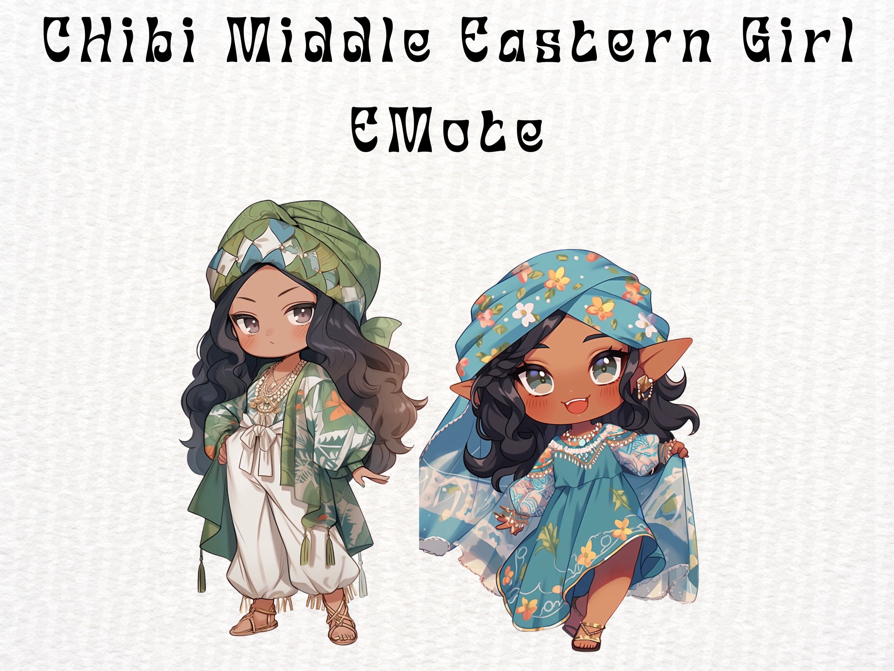Chibi Middle Eastern Girl Emote Collection Twitch & Discord Channel ...