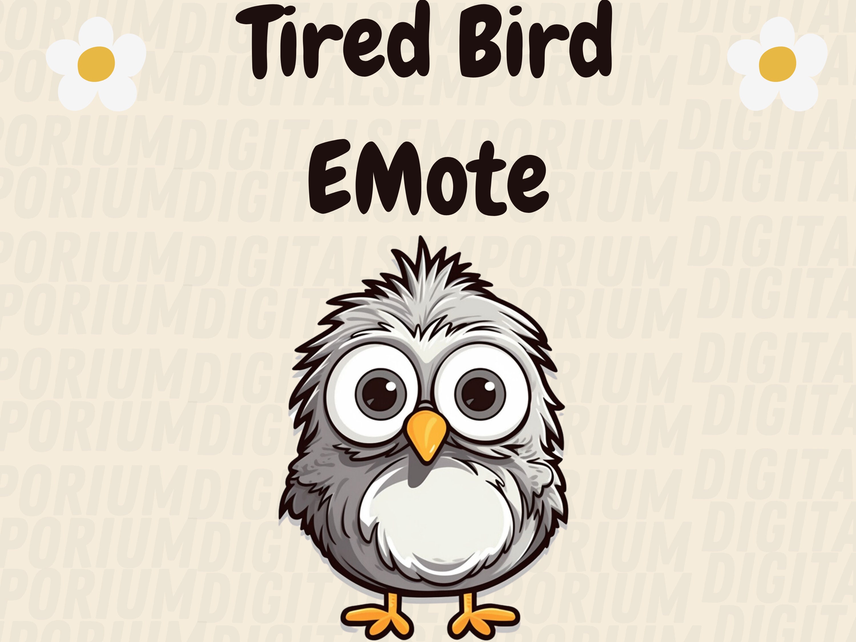 Twitch Tired Bird Emote, Sleepy Bird Emote, Pet Lover Emote, Bird Emote ...
