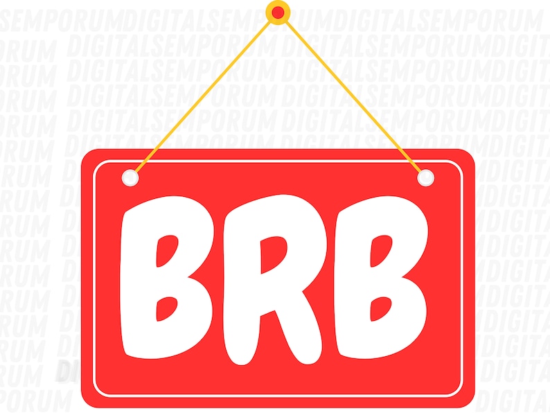 BRB Emote, Be Right Back Emote, Static Emote, Twitch Mod Emote, Red ...