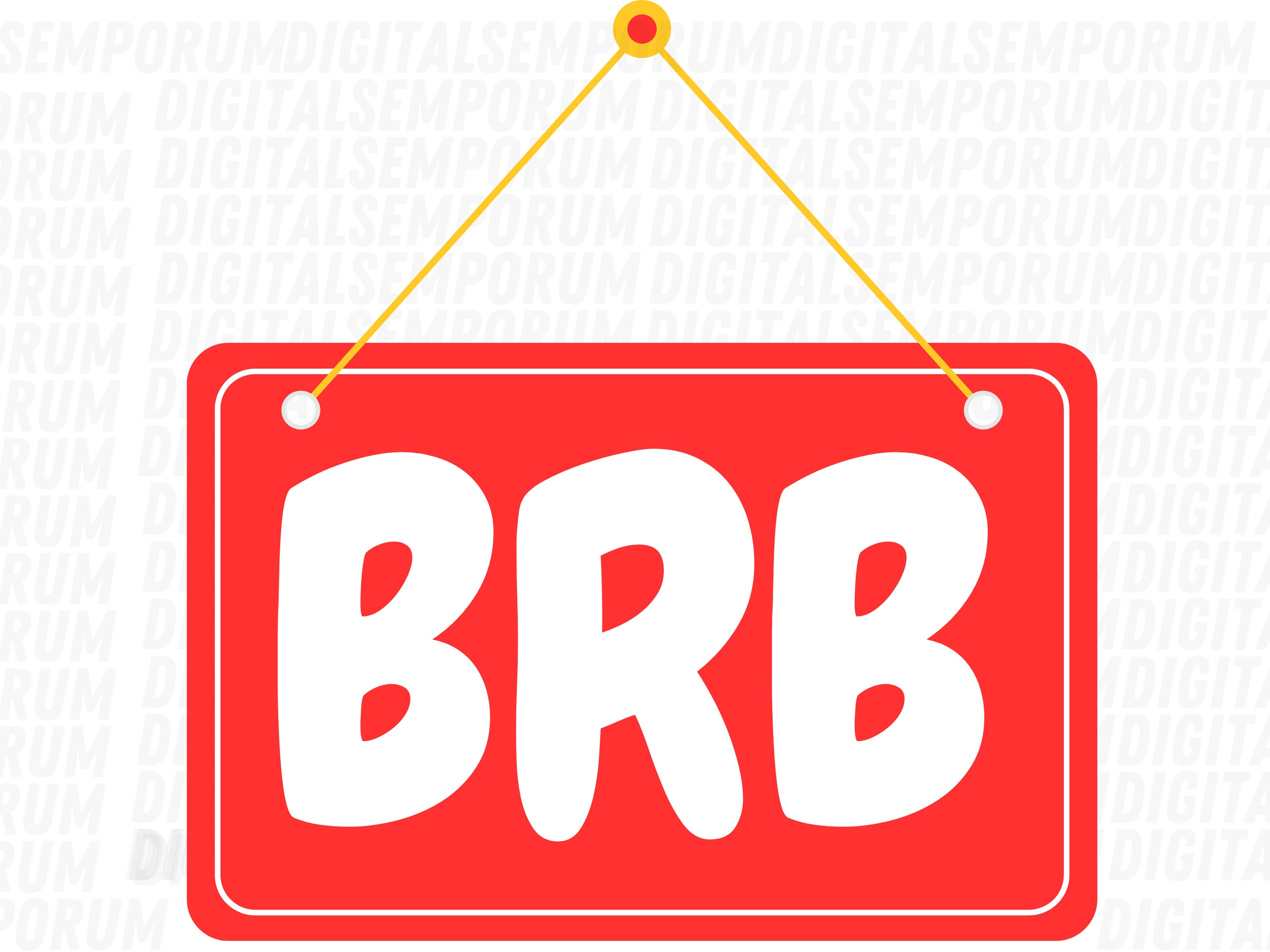 BRB Emote, Be Right Back Emote, Static Emote, Twitch Mod Emote, Red Sign Emote, Twitch Stream ...