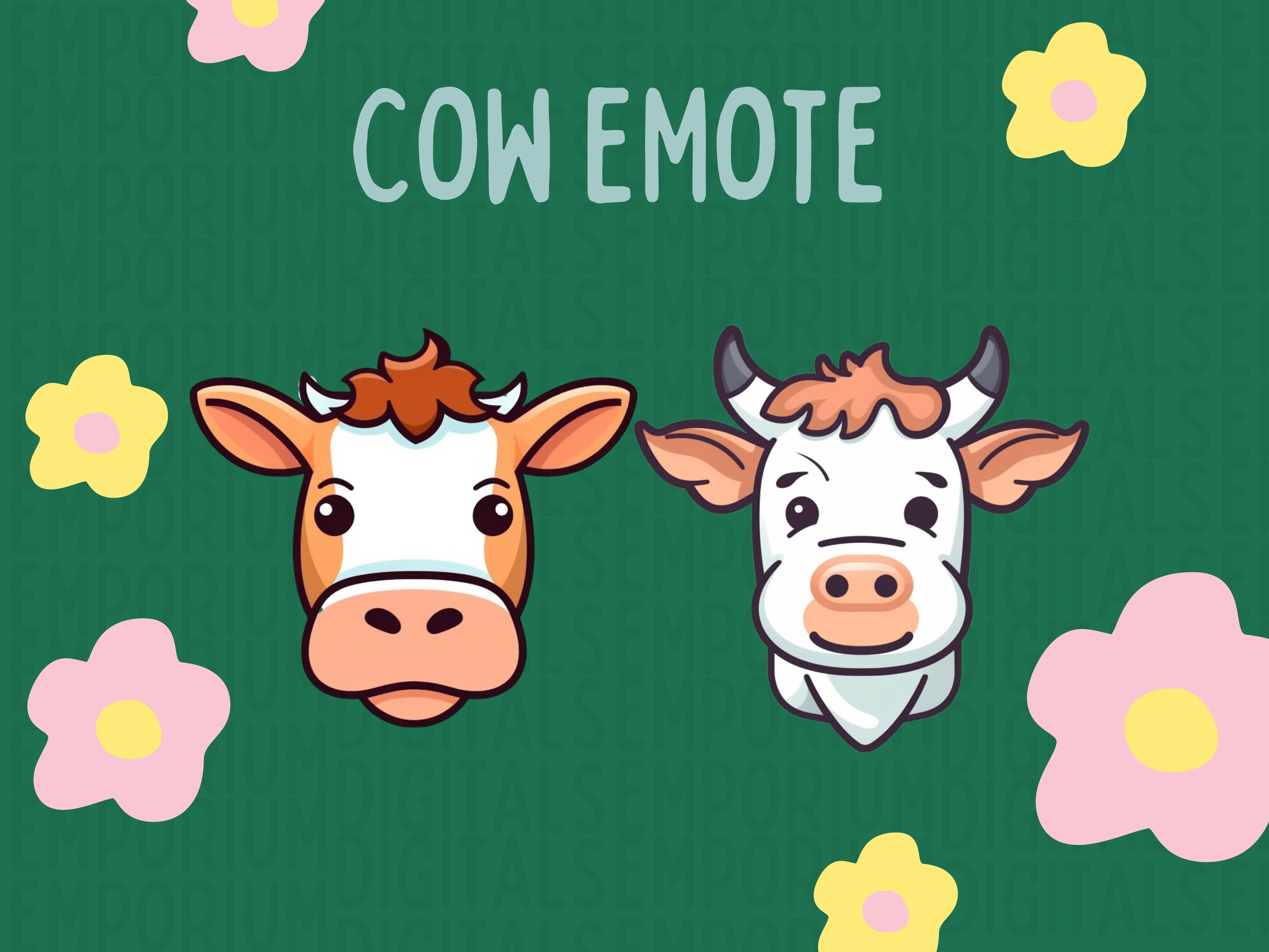 Cow Emote, Cow Lover Emote, Animal Lover Emote, Farm Animal Emote ...