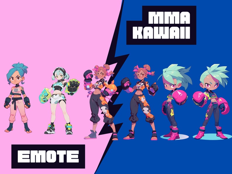 MMA Kawaii Anime Girl Emote Collection Twitch & Discord | Channel ...