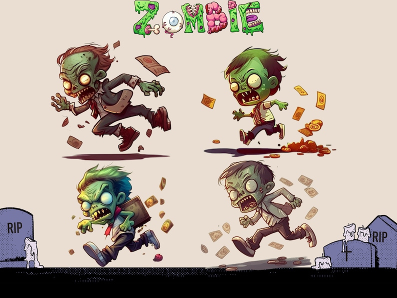 Zombie Chasing Money Twitch Emotes Twitch & Discord | Channel Points ...