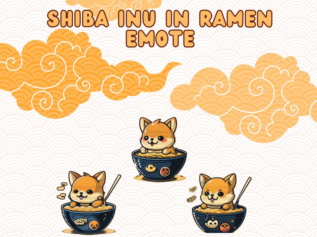 Chibi Shiba Inu in Ramen Emote Collection Twitch & Discord | Channel ...