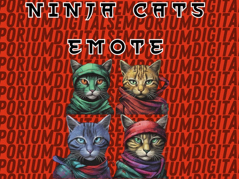 Mischievous Ninja Cat Emote Collection Twitch & Discord | Channel ...
