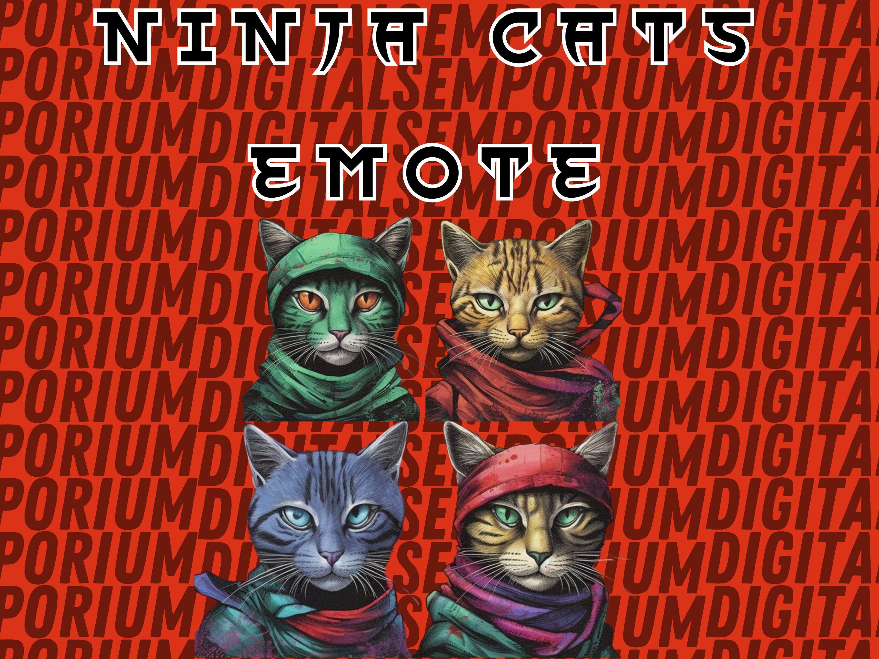 Mischievous Ninja Cat Emote Collection Twitch & Discord | Channel ...