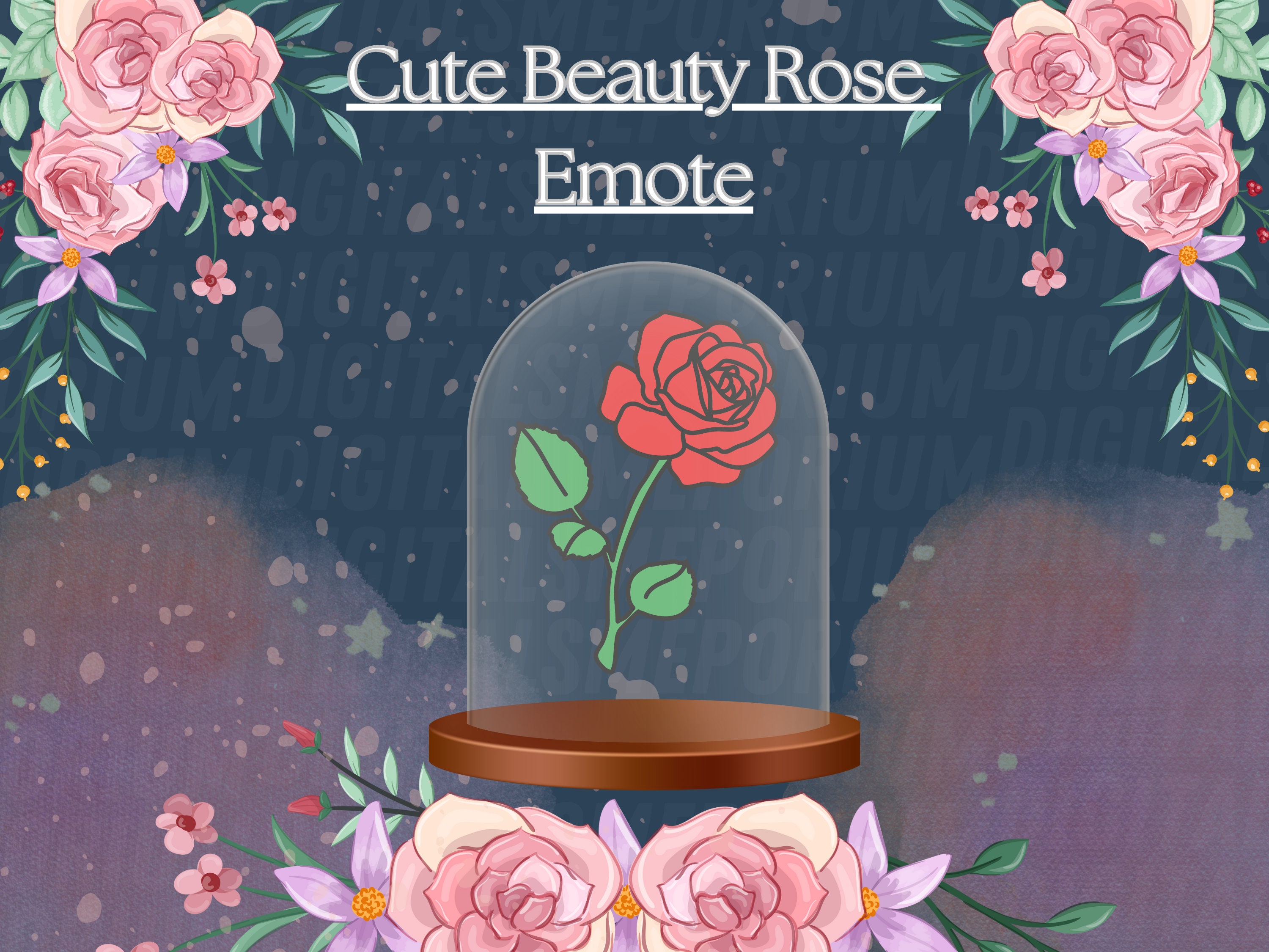 Cute Beauty Rose Emote, Cute Beast Rose Emote, Flower Emote, Enchanted ...