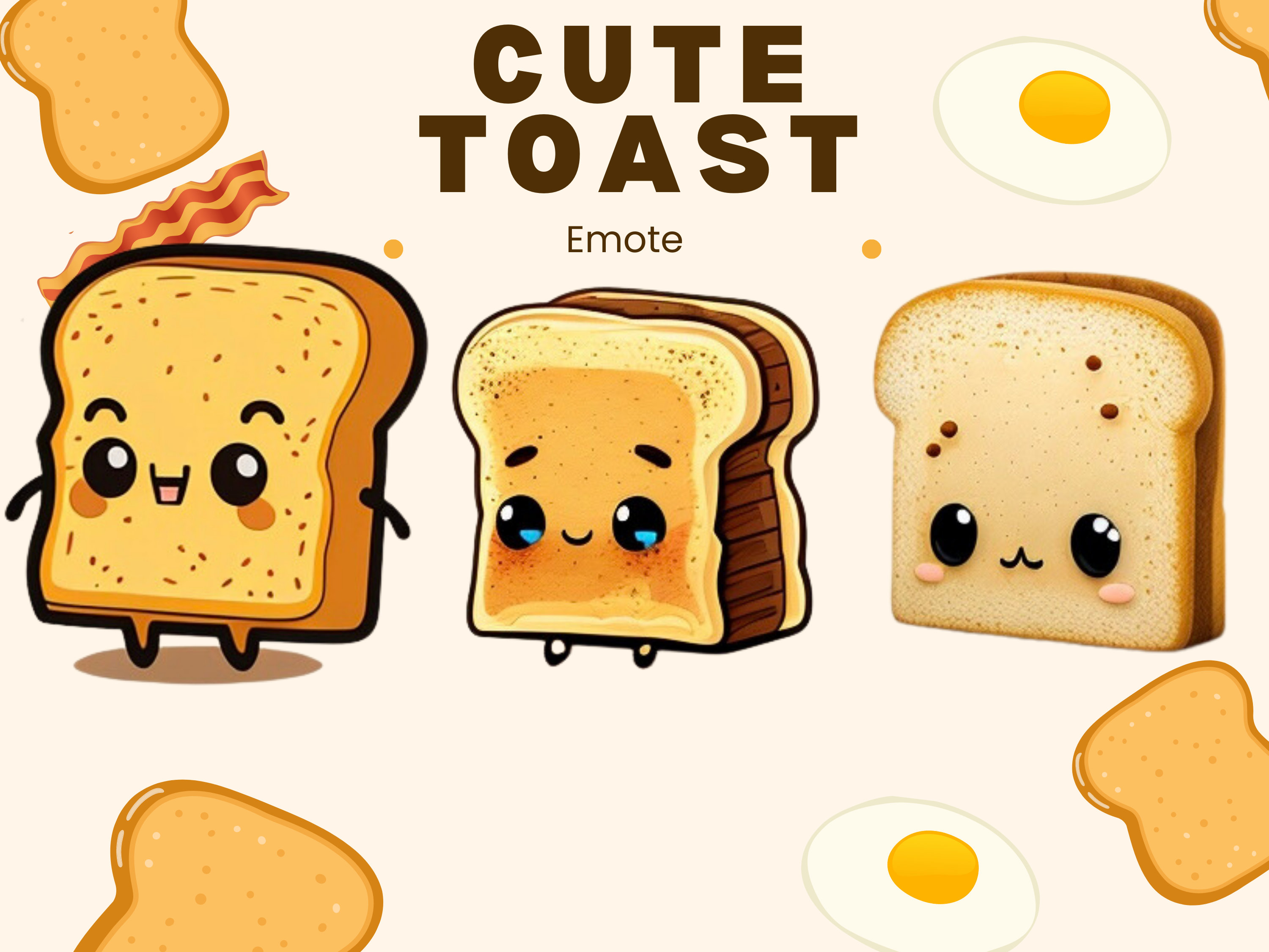 Cute Toast Twitch Emotes | Discord Emotes | Youtube Emotes | Facebook ...