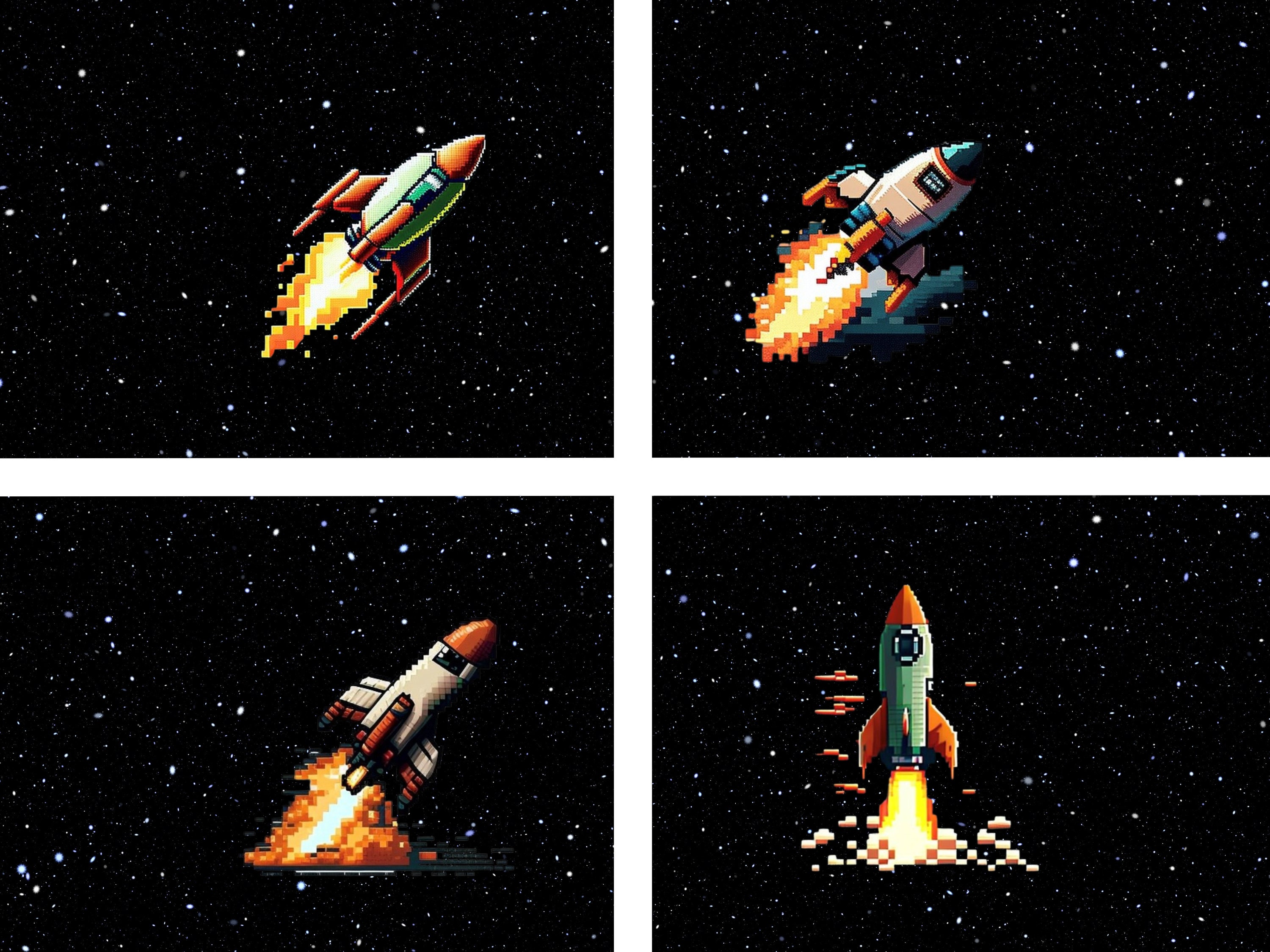 4x Pixel Space Ship/ Rocket Twitch Emotes | Discord Emotes | Youtube ...