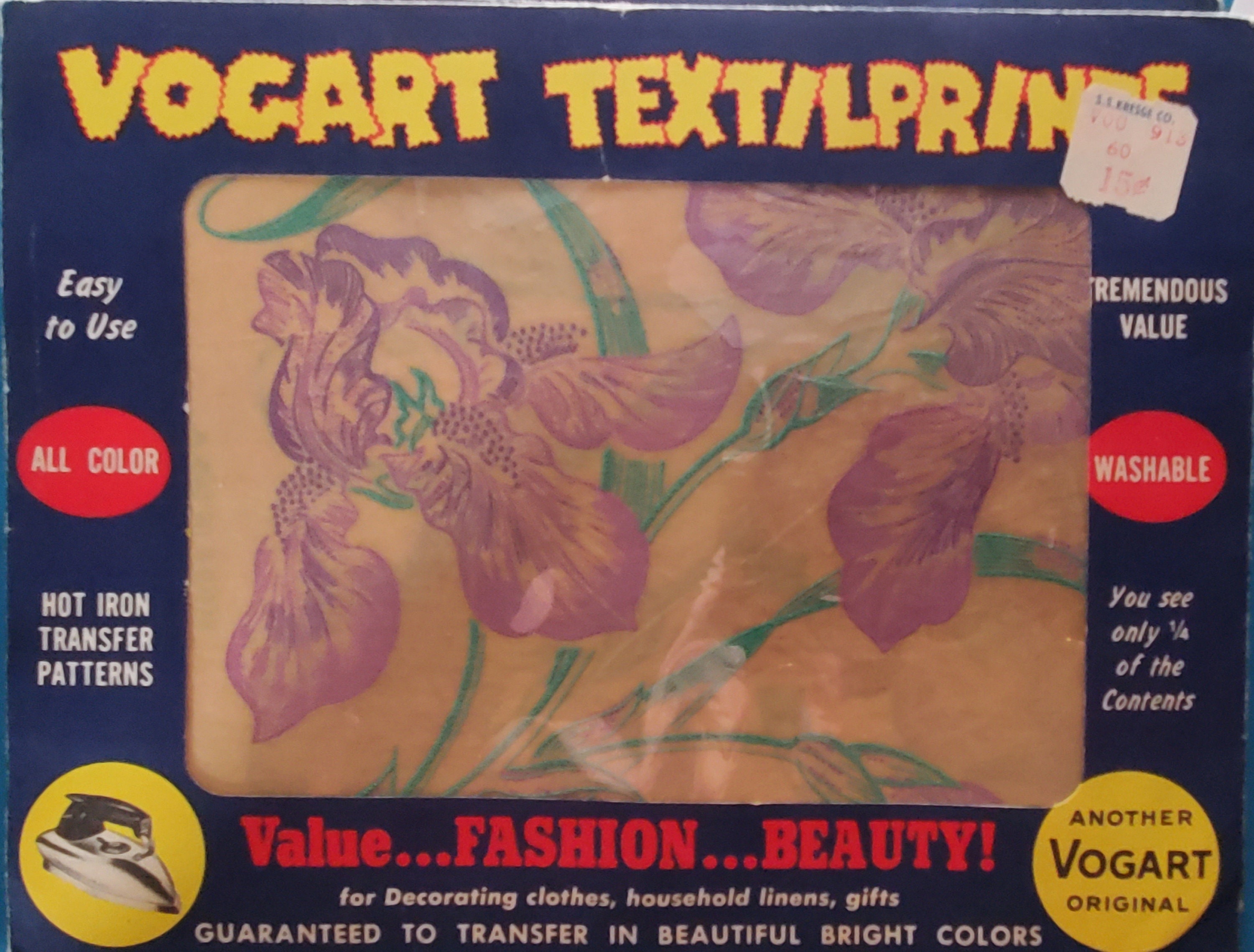 Vogart Textilprint Vintage Hot Iron Transfers, One-time Use on Various ...