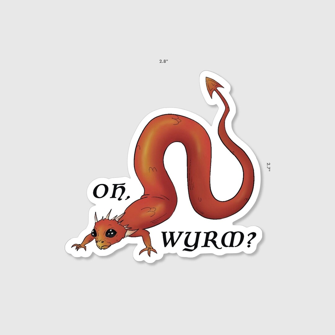 Red Noodle Dragon Sticker, Fantasy Sticker, Dnd Sticker - Etsy