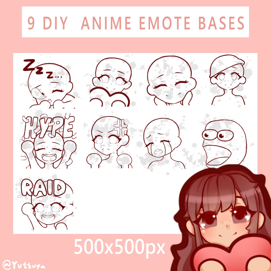 DIY Emote Base Bundle | 9 Emotes Template Chibi | Bases for Twitch ...
