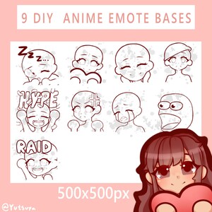 DIY Emote Base Bundle | 9 Emotes Template Chibi | Bases for Twitch ...