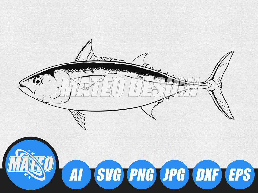 Sea Fish, Tuna，hand Drawn Style, Marine Animals -ai,svg,png,jpg,dxf,eps ...