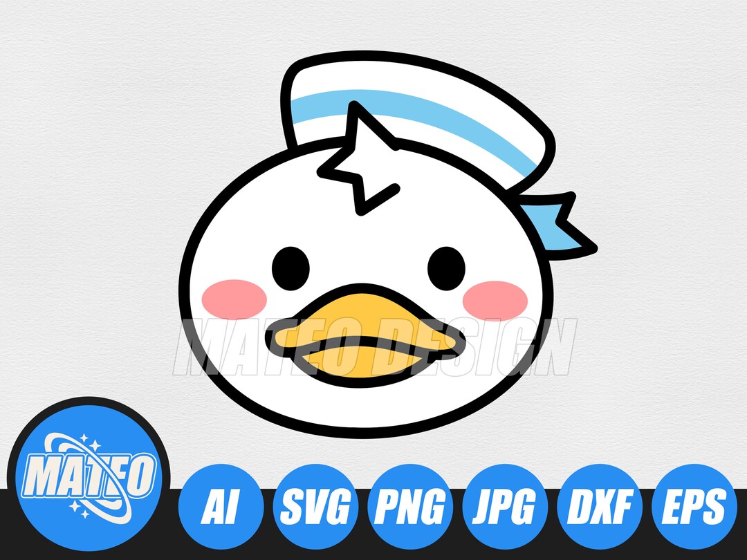 Cute Duckling, Stick Figure Cartoon Duck, Kids Illustration, Sailor ...