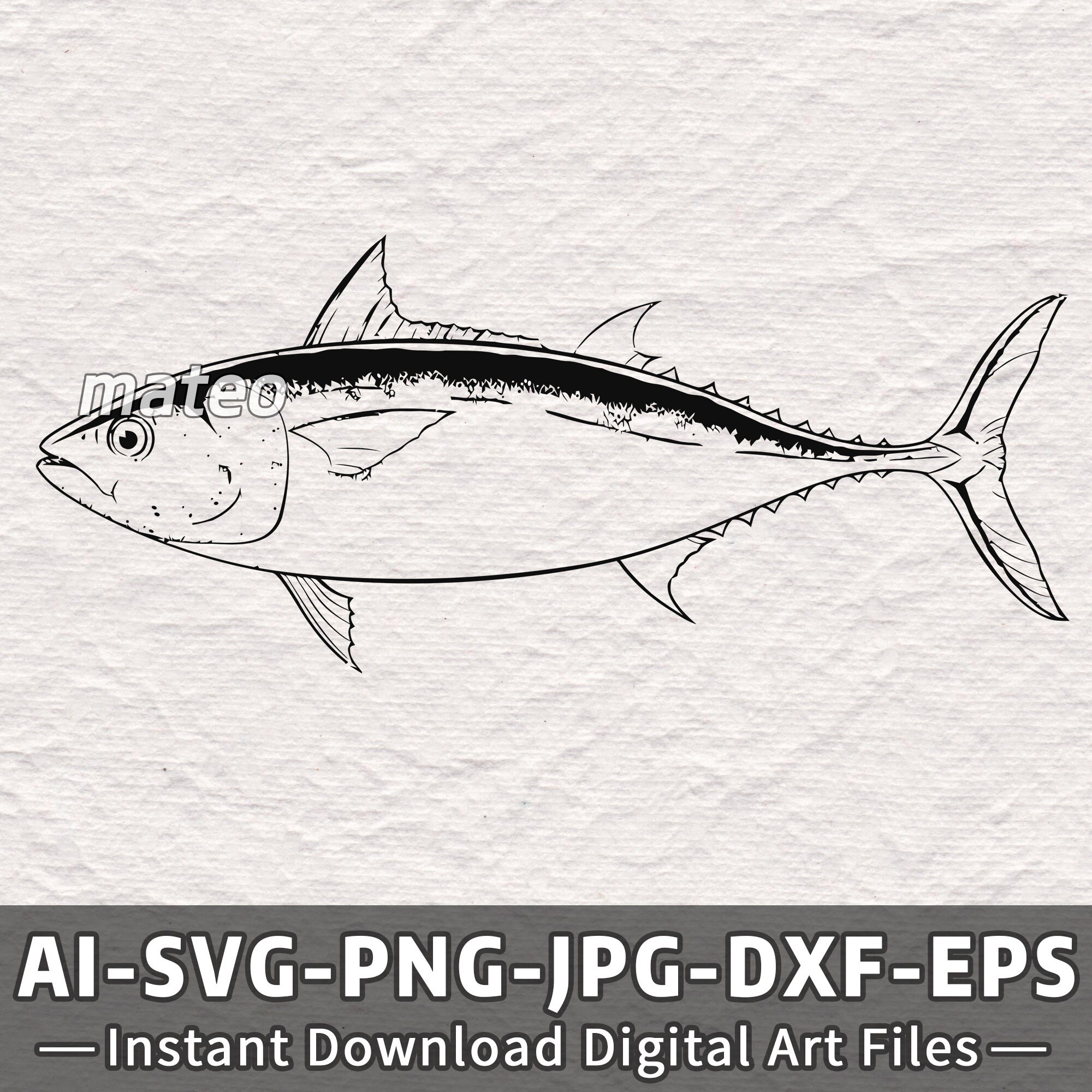 Sea Fish, Tuna，hand Drawn Style, Marine Animals -ai,svg,png,jpg,dxf,eps ...