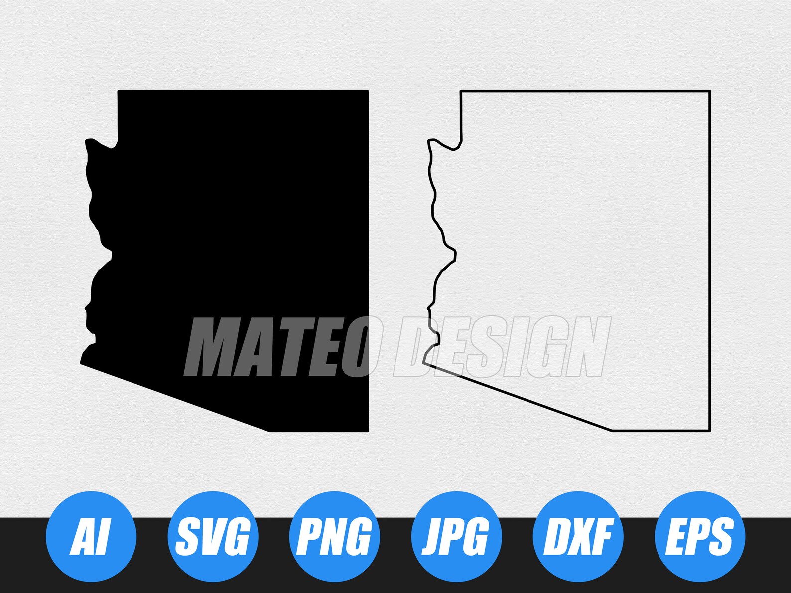 Arizona Outline SVG Files Arizona Cut Files United States of America ...