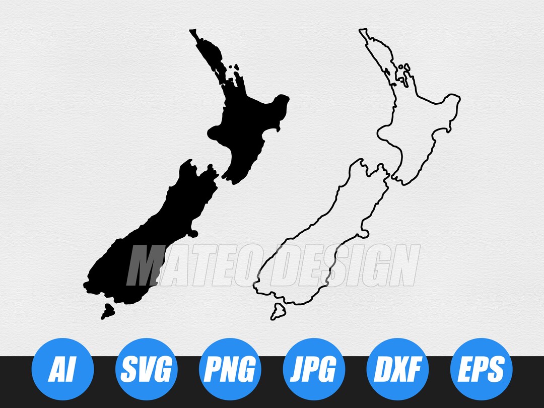 New Zealand Shape SVG Files | New Zealand Cut Files | New Zealand ...