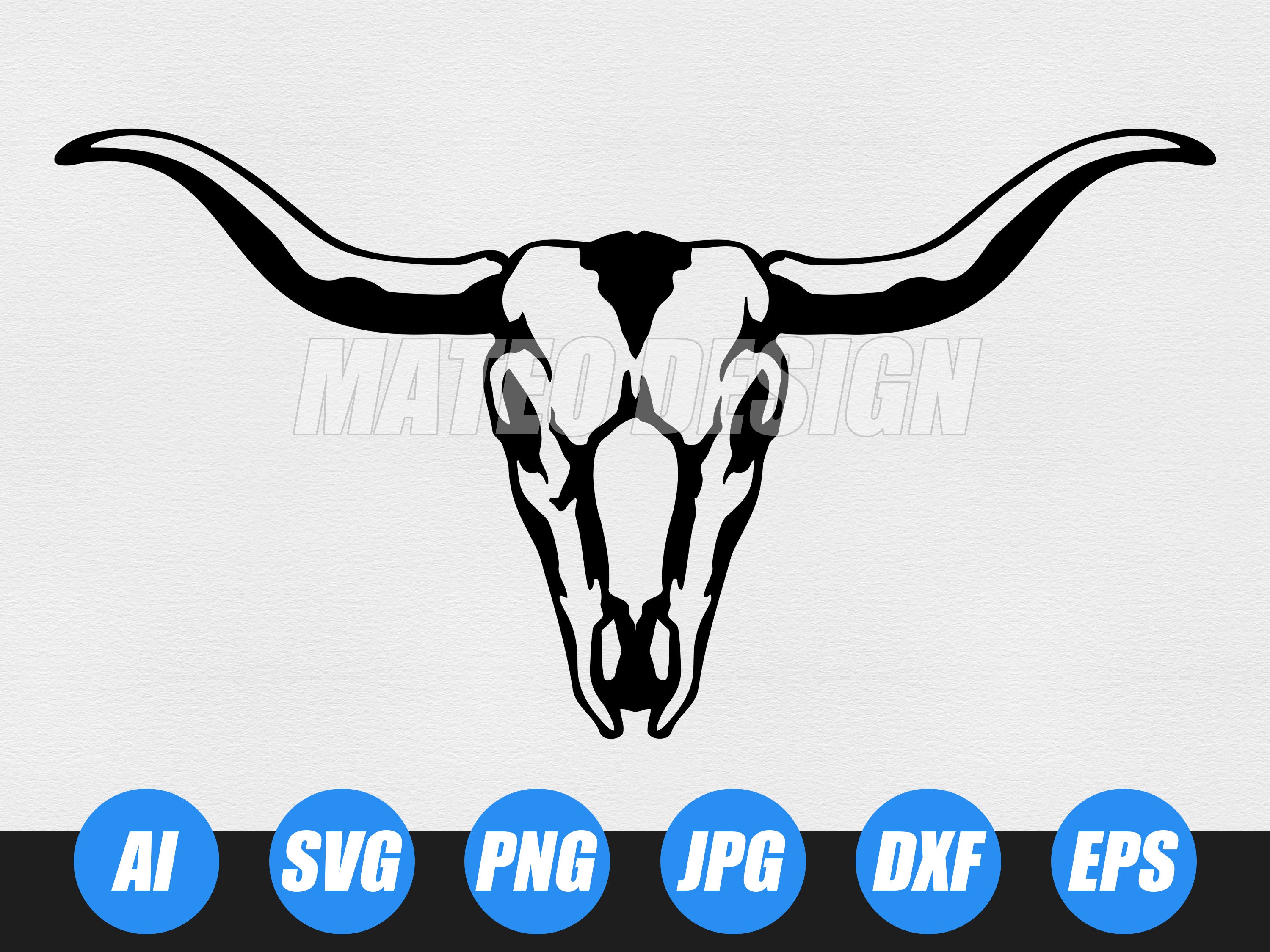 Bull Skull Svg Longhorn Skull Svg Longhorn Png Longhorn Clipart ...