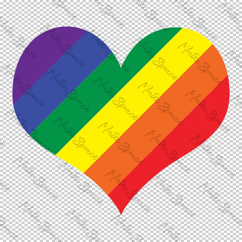 Rainbow Heart-shaped Rainbowlgbt-instant Digital - Etsy