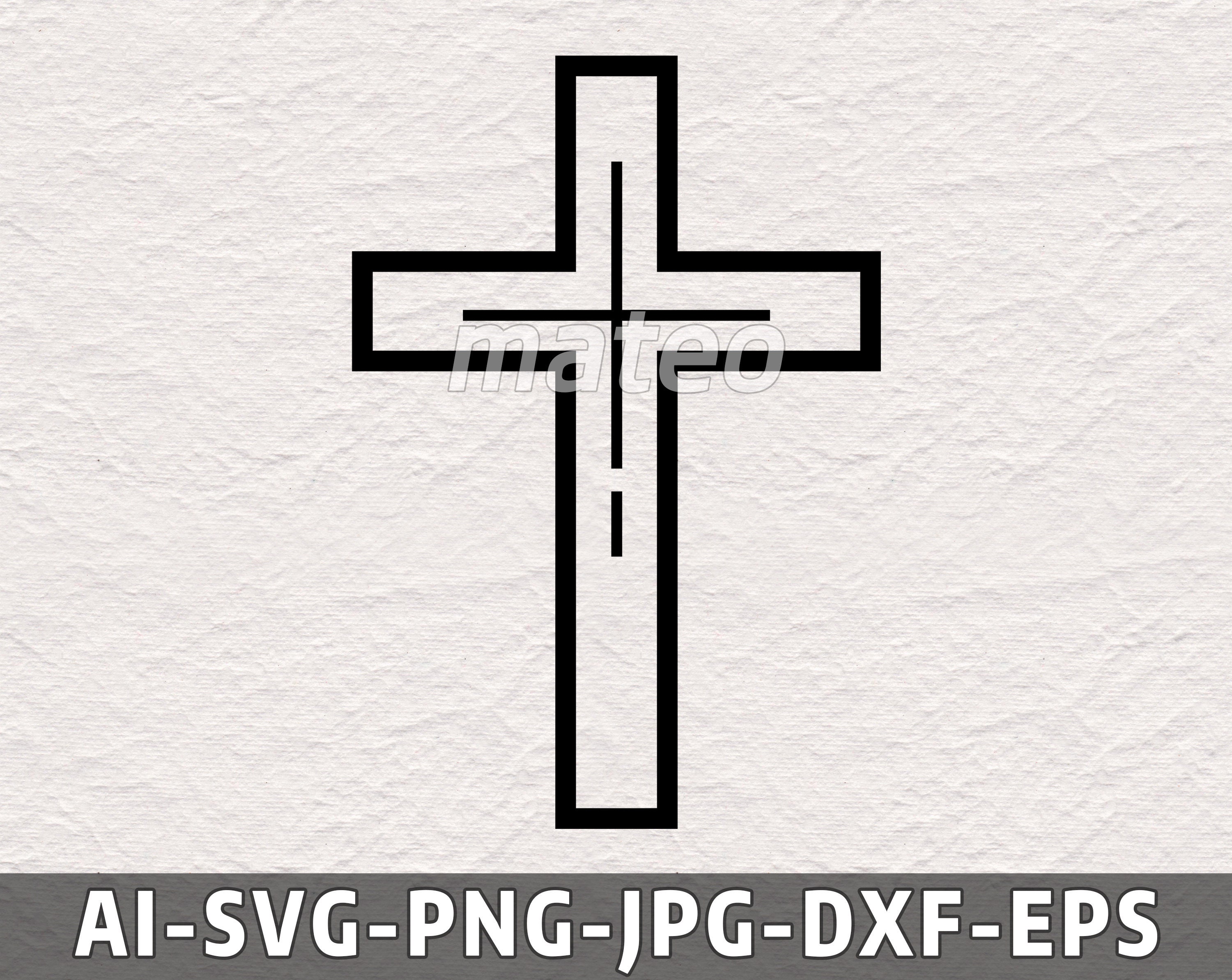 Christian Cross Clip Art christian Cross Outline SVG Files Christian ...