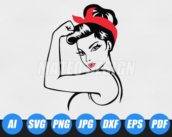 Rosie the Riveter SVG Design, Woman Power Svg Files for Cricut, Girl ...