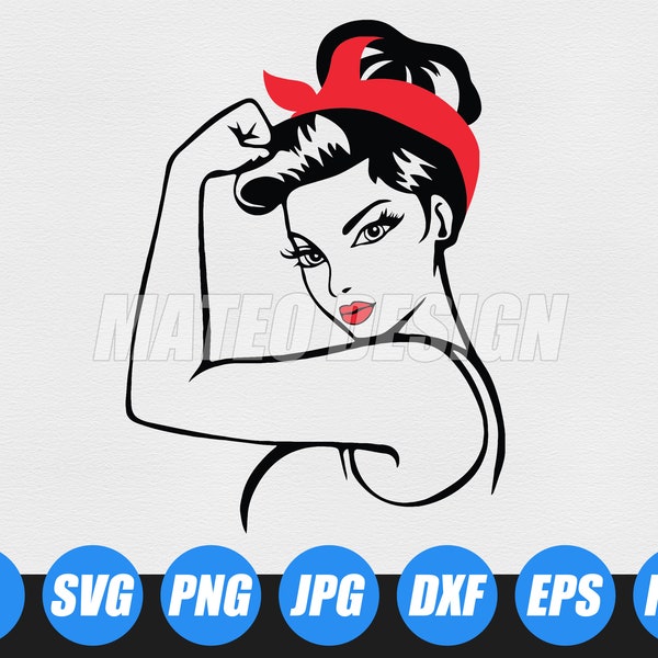 Black Rosie the Riveter Svg - Etsy