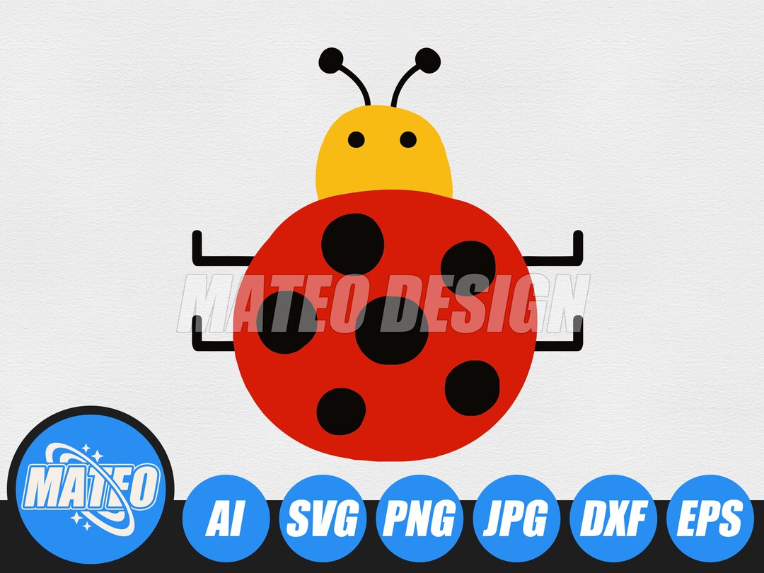 Cute Ladybugs, Stick Figure Cartoon Insects, Kids Illustrations,-ai,svg ...