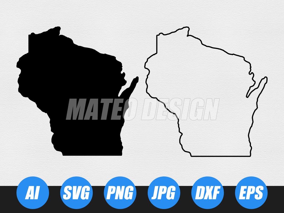 Wisconsin State SVG Files | Wisconsin Silhouette Cut Files | Wisconsin ...