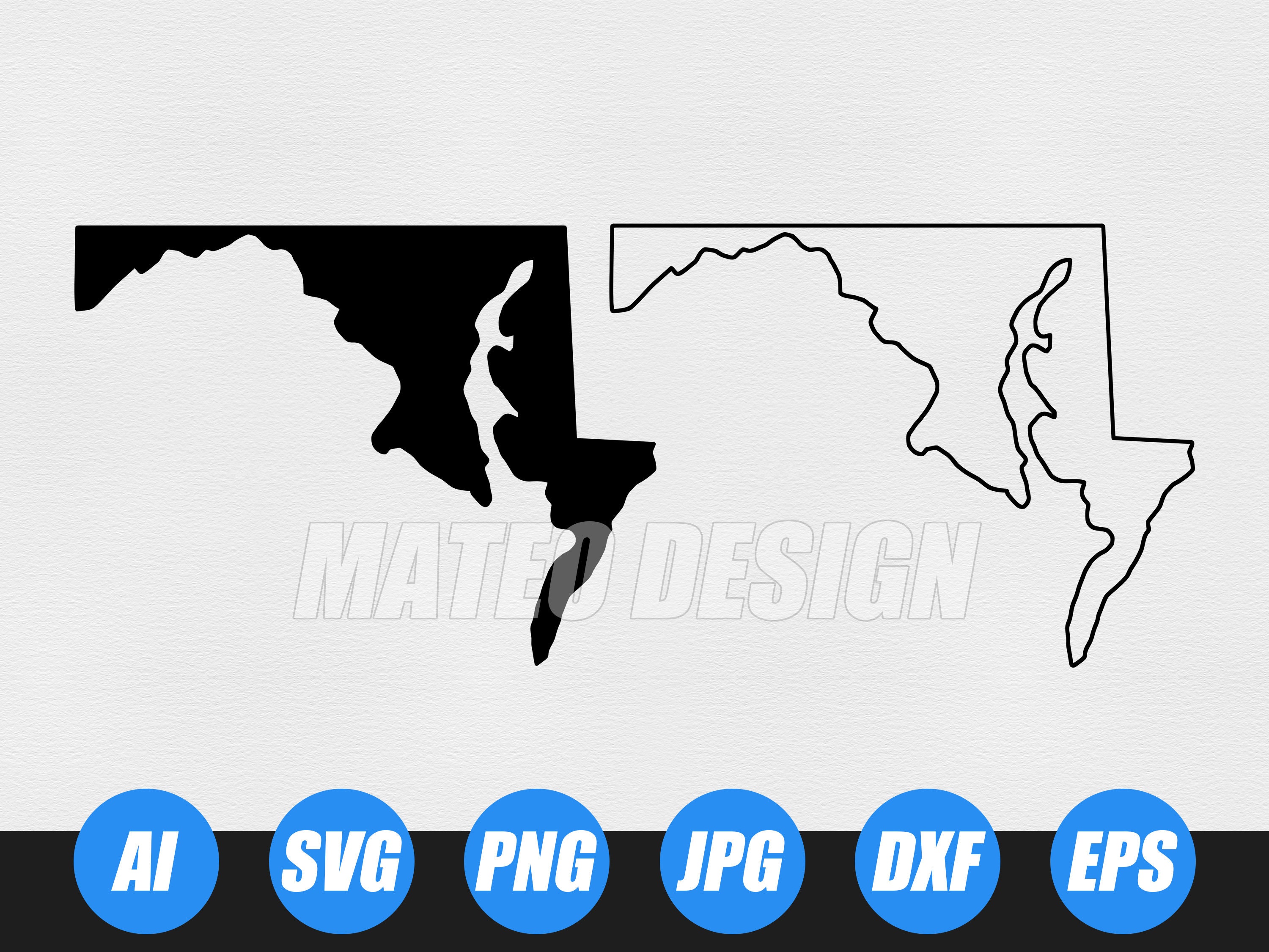 Maryland State SVG Files | Maryland Silhouette Cut Files | Maryland ...