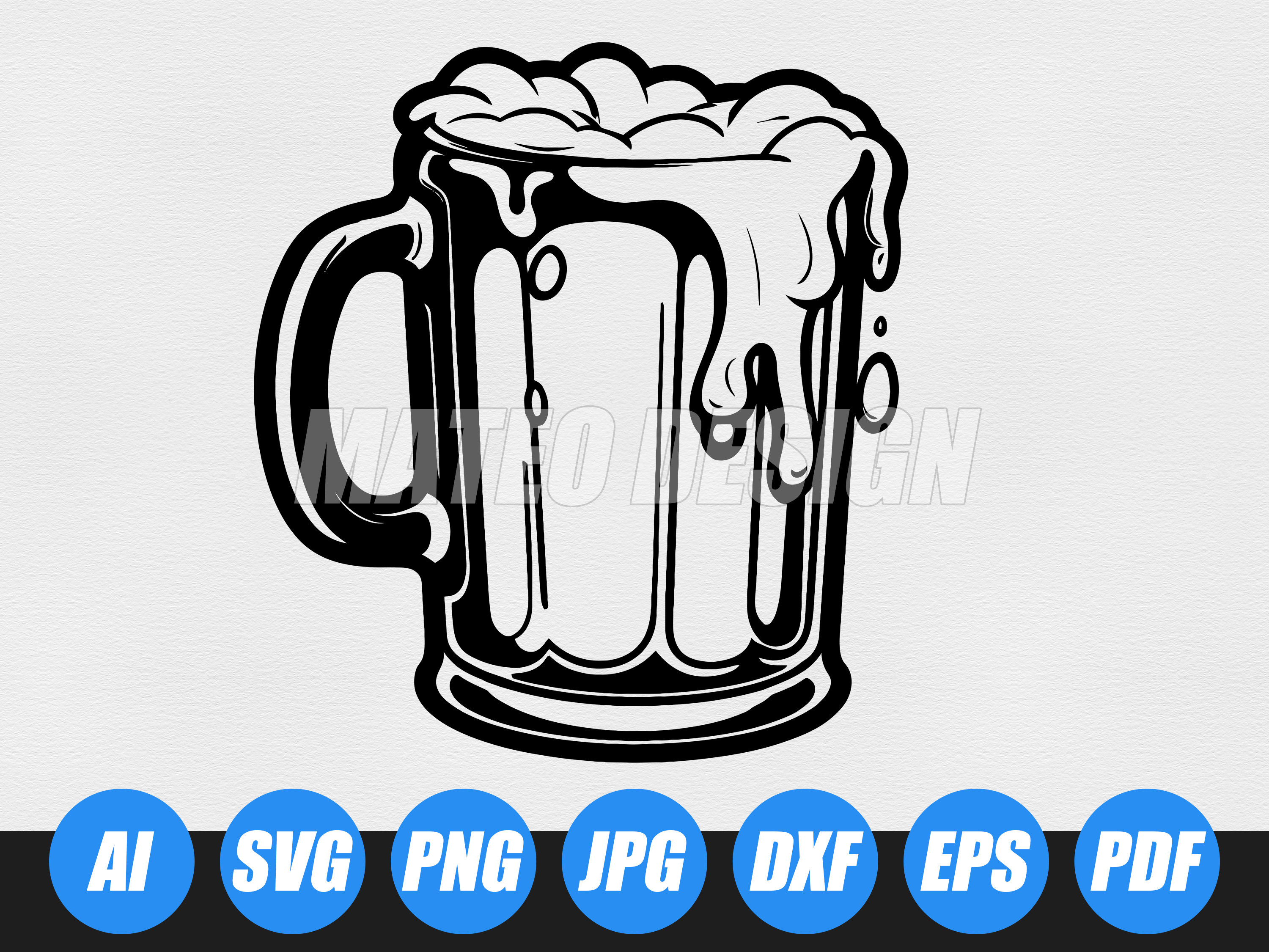 Beer Mug SVG File - Beer Glass Vector Images, Foaming Beer Silhouette ...