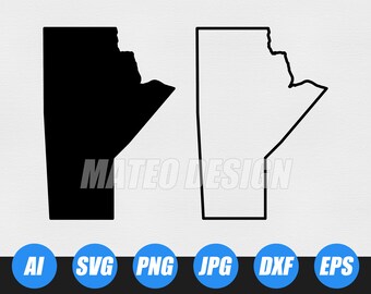Manitoba Outline SVG Files, Manitoba Cut Files, Canadian Provinces ...