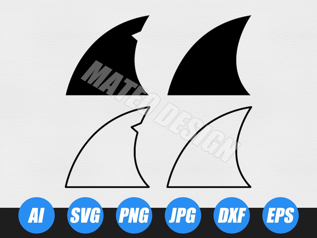 Shark Fin Silhouette SVG Files Shark Fin Vector Shark Fin Clip Art Cnc ...