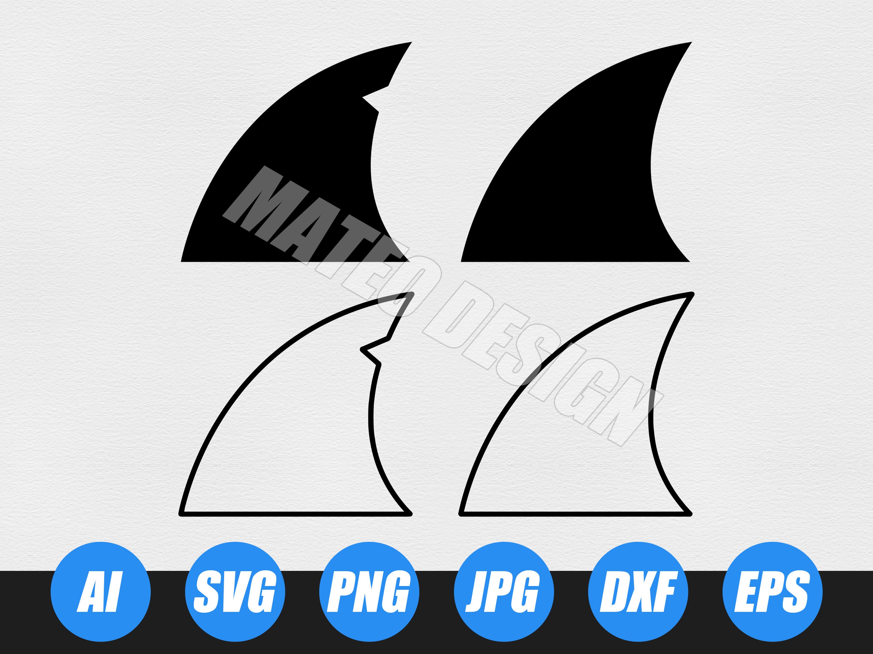 Shark Fin Silhouette SVG Files Shark Fin Vector Shark Fin Clip Art Cnc ...