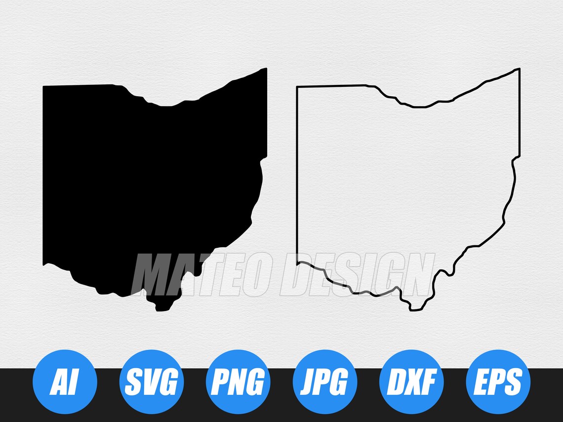 Ohio Outline SVG Files | Ohio Cut Files | Ohio Vector | Ohio Map Clip ...