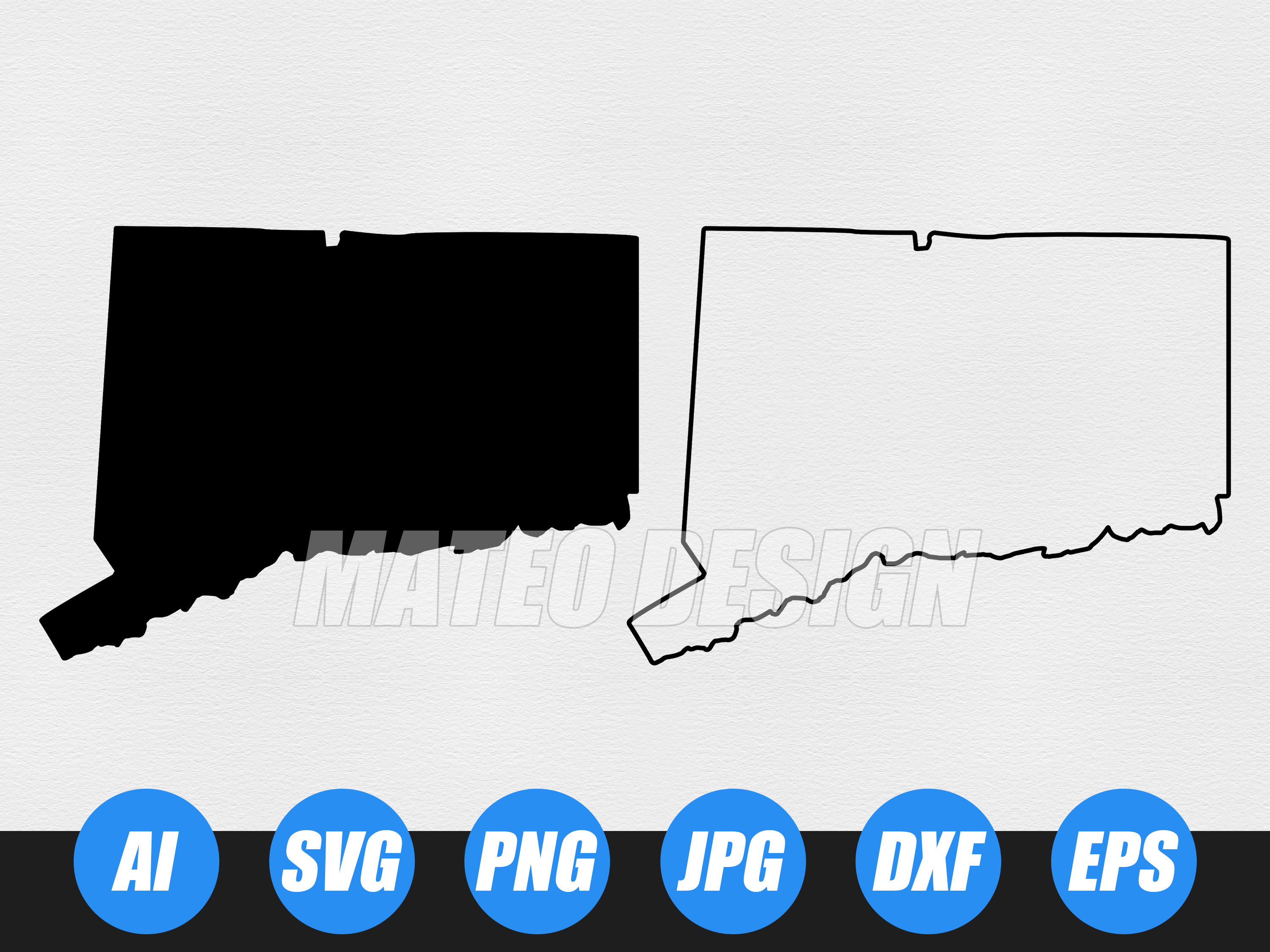 Connecticut State SVG Files | Connecticut Silhouette Cut Files ...