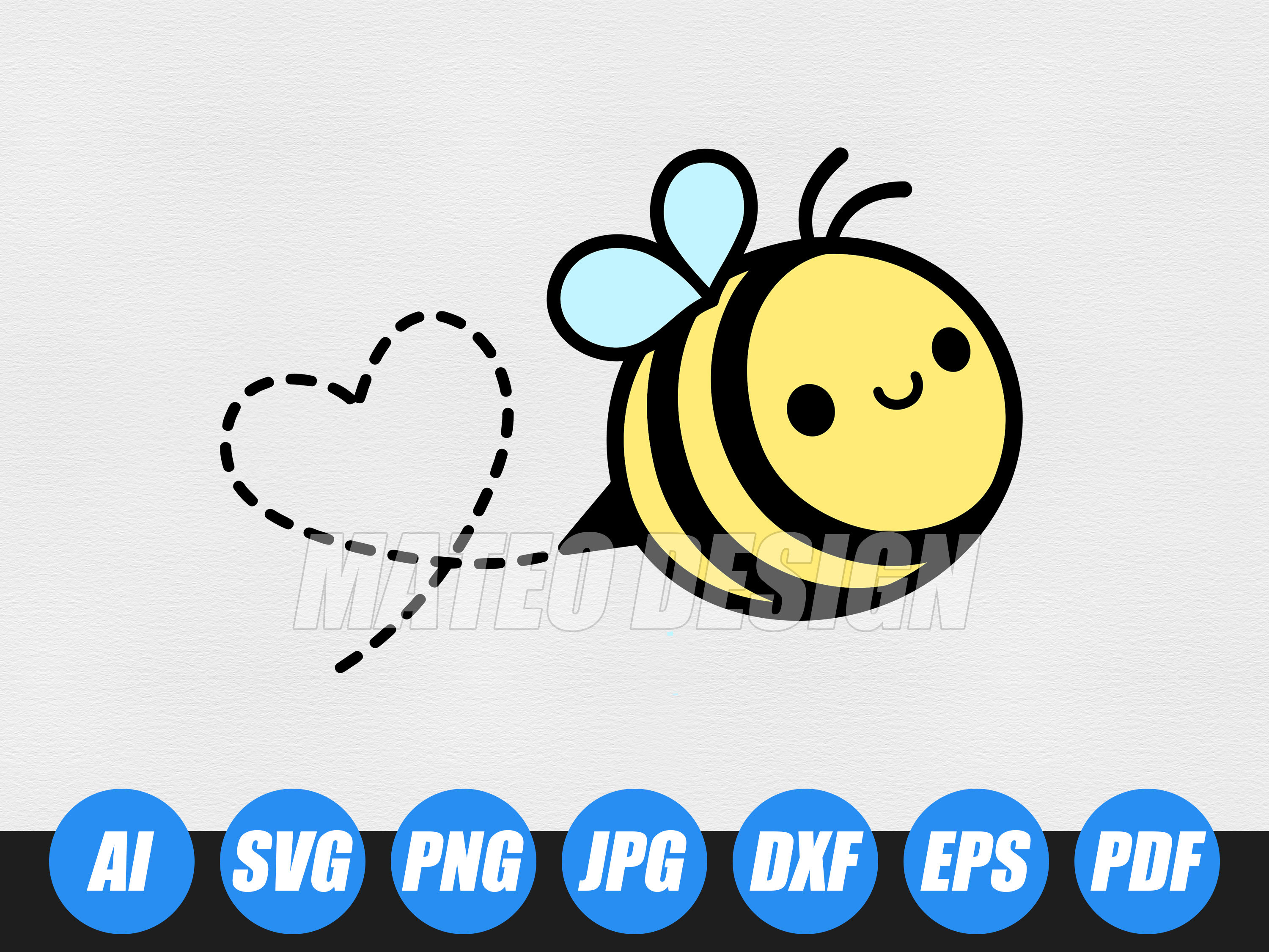Bee SVG Layered Cut File Cute Bee Cutting File Kawaii Honeybee Animal ...