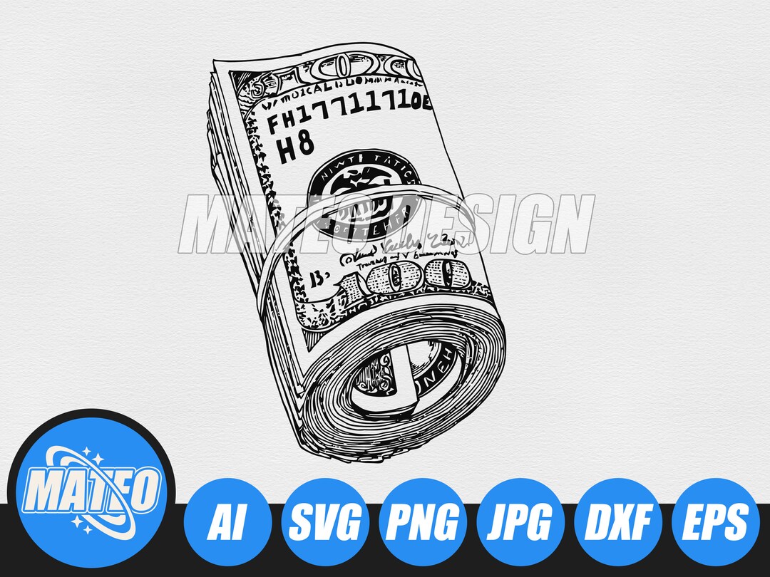 USD, Cash, Banknotes, Currency, Hand Drawn Style -ai,svg,png,jpg,dxf ...