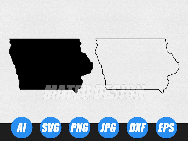 Iowa State SVG Files Iowa Silhouette Cut Files Iowa Vector Iowa Map ...