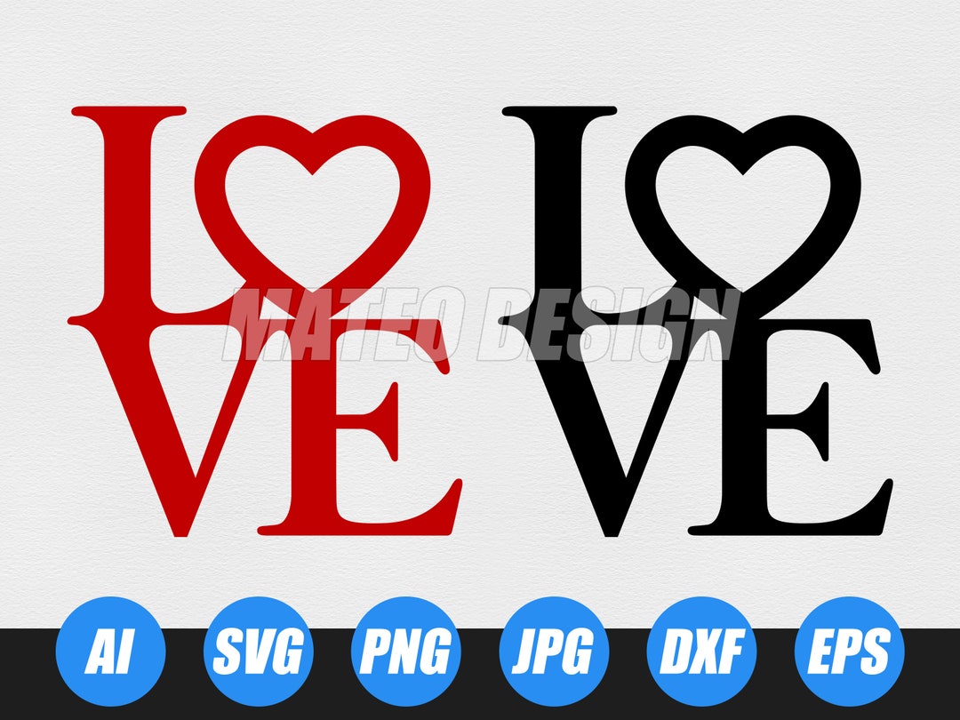 Stacked Love SVG Files Love Cut Files Valentine Day SVG Love Clip Art ...