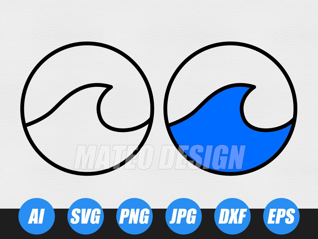 Wave Circle SVG Files | Ocean Wave Cut Files | Beach SVG Vector | Wave ...