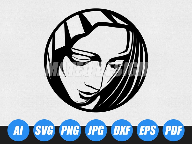 Mother Mary SVG Files Virgin Mary Christian Vector Images Silhouette ...